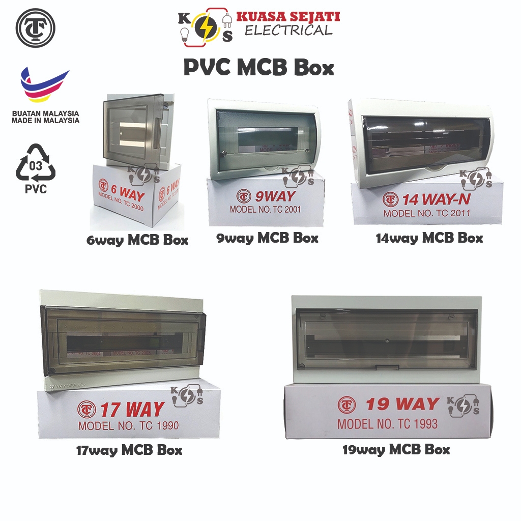 TC Surface PVC MCB DB BOX / 6 Way to 39 Way Consumer Unit / Consumer Box | Shopee Malaysia