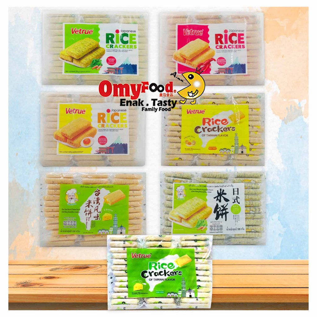 300g / 320g VETRUE Japanese Style Rice Cracker [ Vege / Cheese / Salted Egg / Egg Yolk / Hot ...