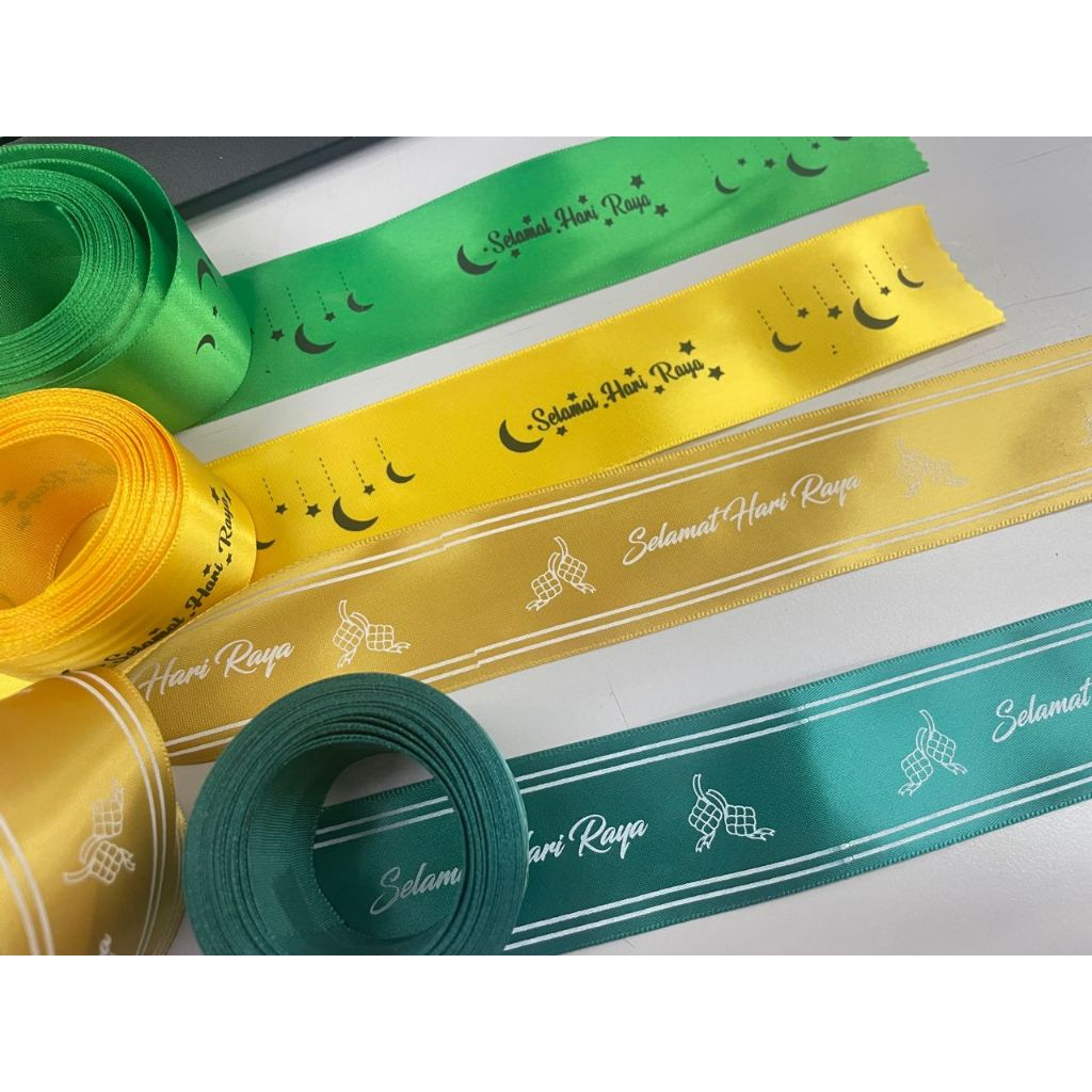 1.5inch /Satin Reben Printed Raya/Ribbon hari raya Satin 5meter/Reben ...