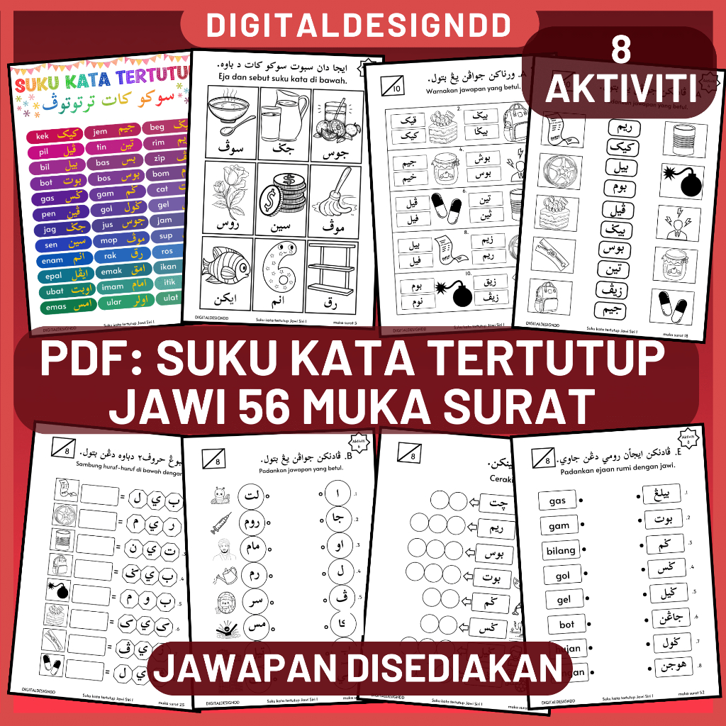 PDF Latih Tubi Suku kata tertutup Jawi Siri 1 membaca menulis Jawi suku kata Jawi untuk pra ...