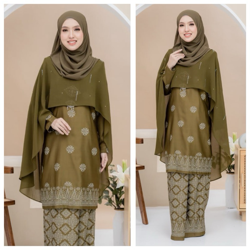 36 - 56 . Cape Kurung Songket Moden . Sakura Printed Kurung PlusSize Raya 2024 . Sedondon Raya ...