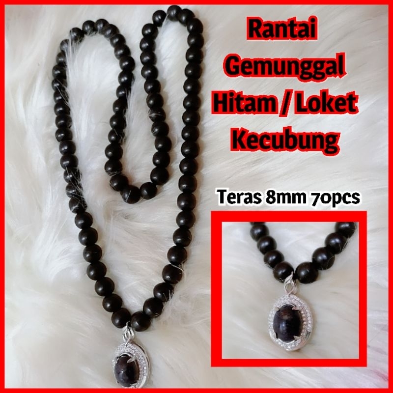 Rantai teras gemunggal hitam asli loket kecubung itiar sihir, benteng ...