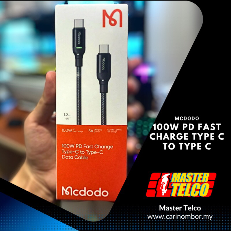 McDodo Type c To Type C 100w PD fast charge cable | Shopee Malaysia