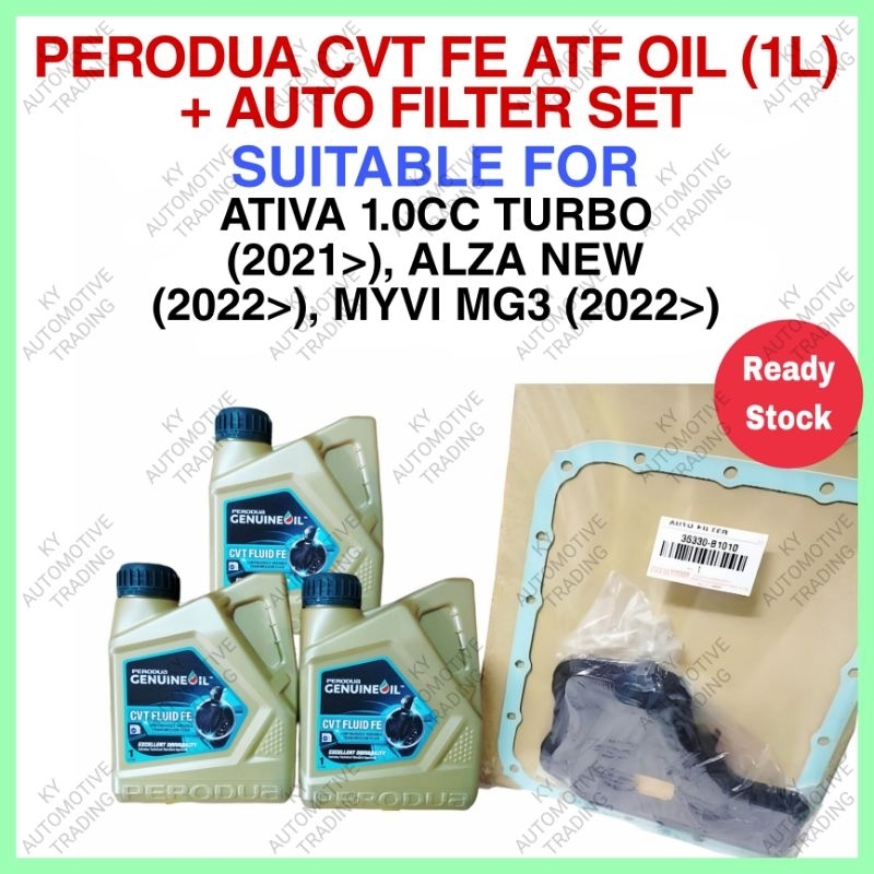 PERODUA ATF CVT FE AUTO TRANSMISSION OIL (1L) + AUTO FILTER SET FOR ...