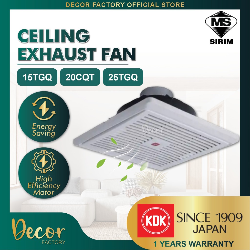 KDK 15TGQ 6'' / 20CQT 8'' / 25TGQ 10'' Ceiling Mount Ventilating Fan ...
