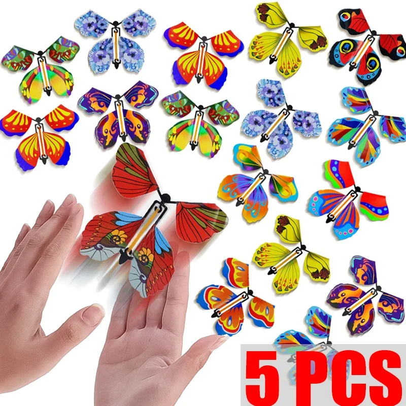 Flying Butterfly Magic Props Fly Butterfly Clockwork Rubber Band ...