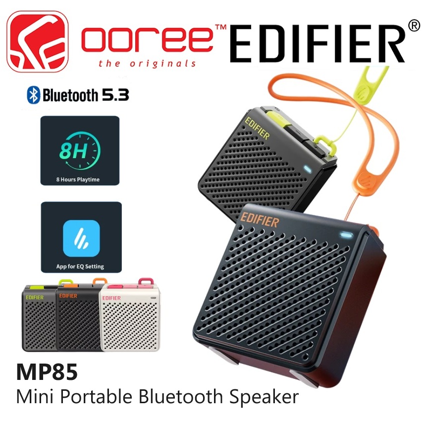 EDIFIER MP85 MINI PORTABLE BLUETOOTH SPEAKER BLUETOOTH V5.3 / BUILT IN BATTERY 480MAH / 8 HOURS ...
