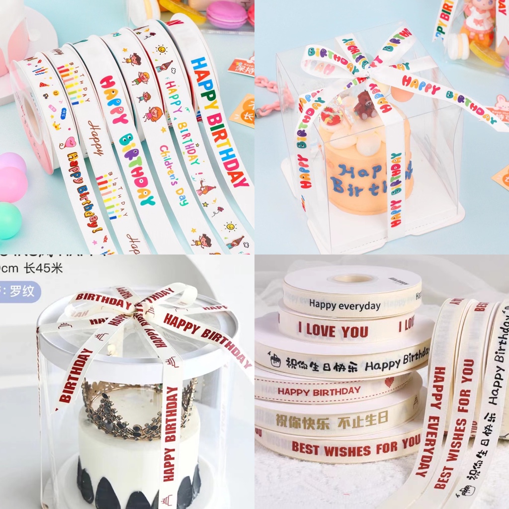 Ready Stock INS Style Ribbon Happy Birthday Best Wishes I Love You ...