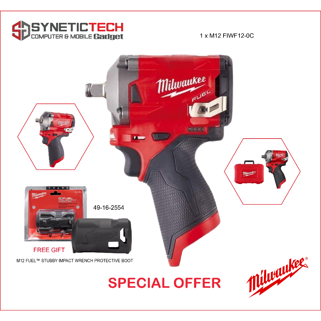 Milwaukee M12 FIWF12-0C FUEL 1/2" Stubby Impact Wrench | Shopee Malaysia