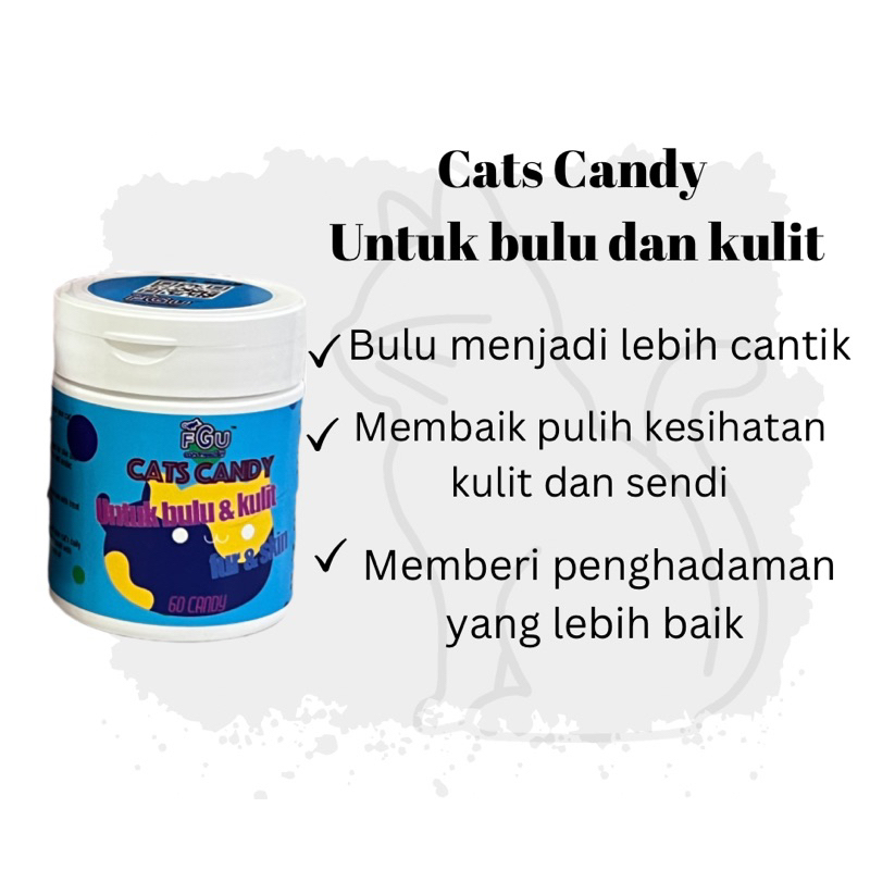 FGU Cats Candy untuk bulu dan kulit / otot dan berat kucing | Shopee ...