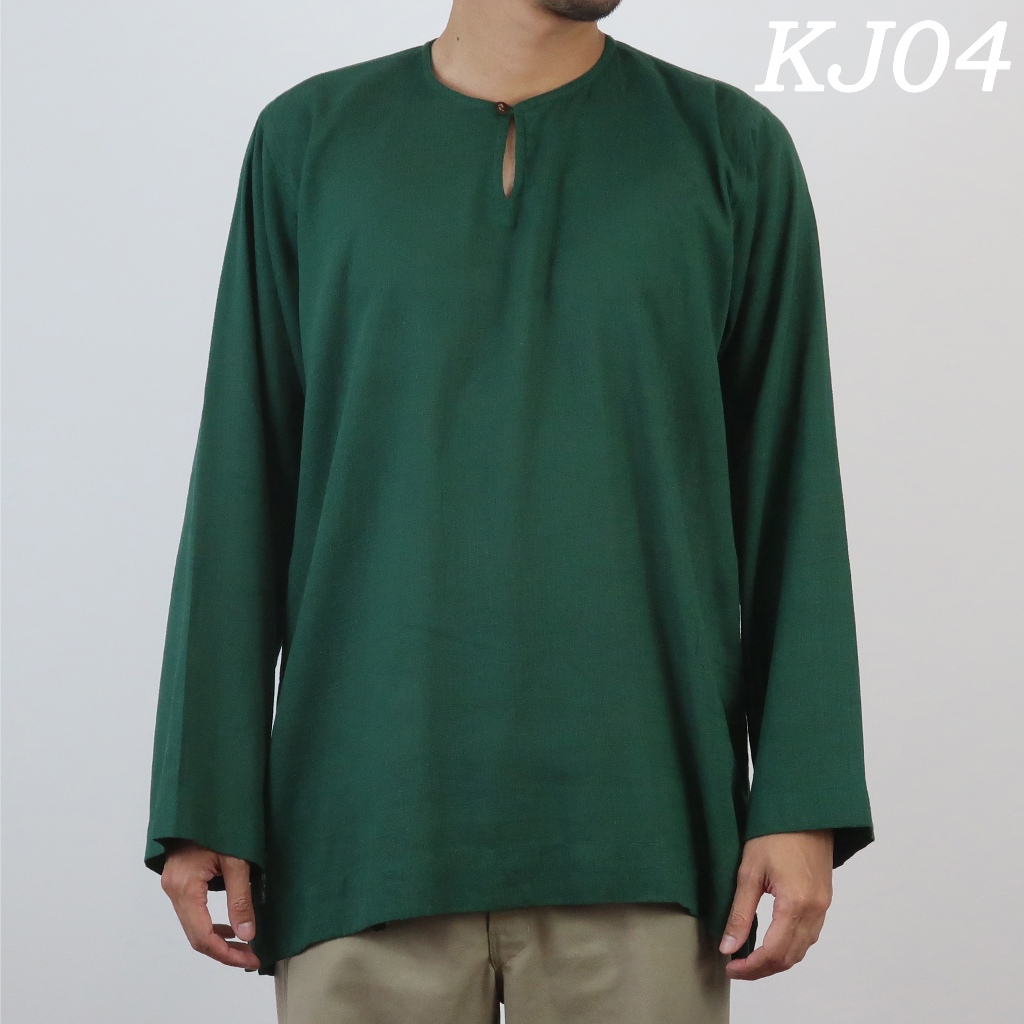 Lanbaharin Kurta Men's Linen Cotton Long Sleeve Shirt Raya | Shopee ...