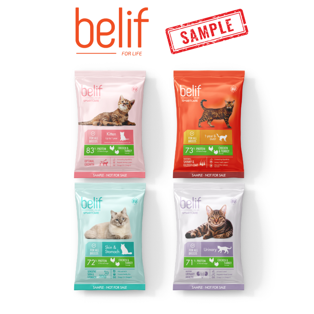 Belif Dry Food Samples Kitten/Adult Poultry/Urinary/Sensitive Skin ...