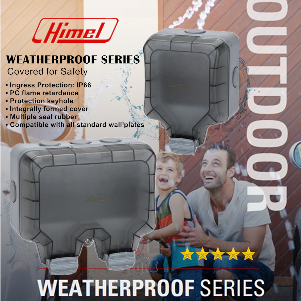 HIMEL WEATHERPROOF CASE IP66 WATERPROOF COVER WEATHERPROOF BOX 1GANG ...