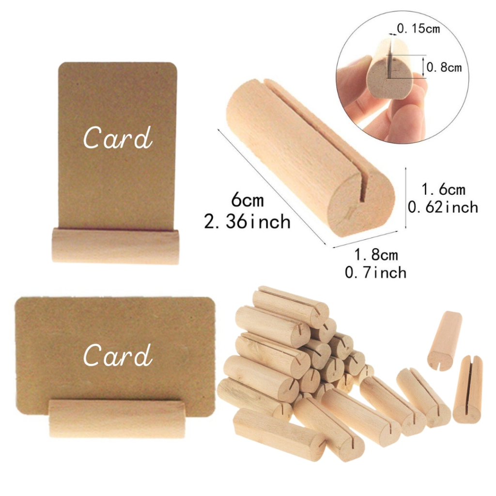 Rustic Wood Place Card Holders| Wooden Holder Stand |Card Photo Clip ...