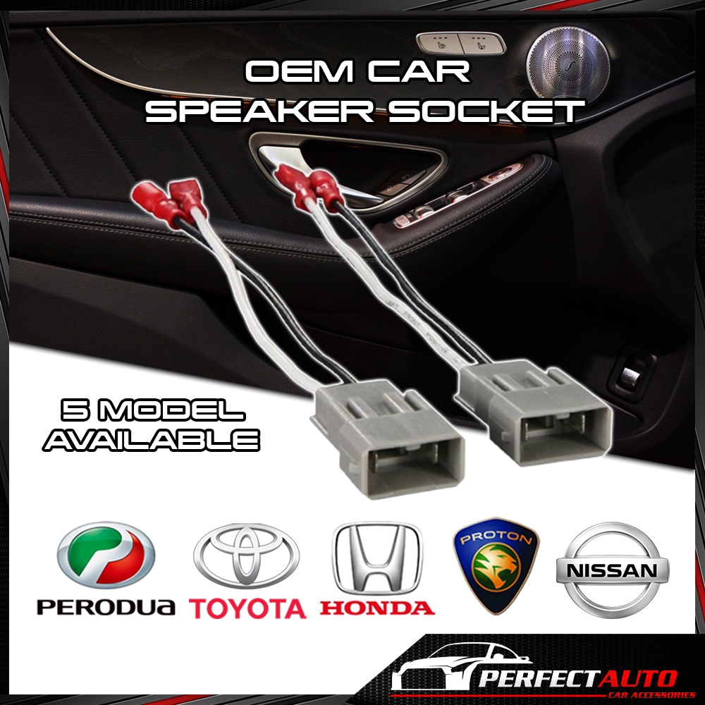 2pc Plug and Play Car Speaker Cable Socket For Toyota / Honda / Perodua ...