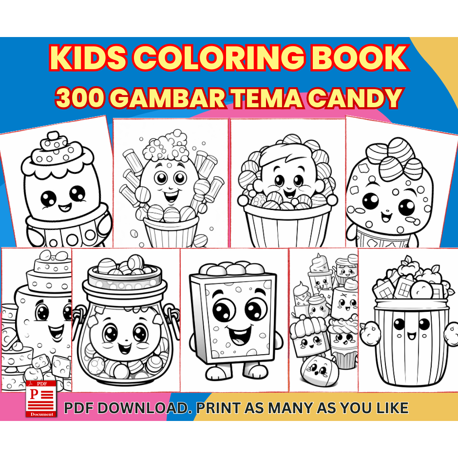 [PDF] 300+ KIDS COLOURING PAGES TEMA CANDY - Coloring Book For Kids ...