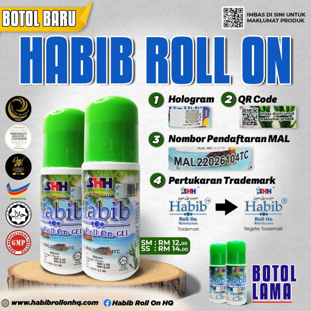 HABIB ROLL ON WITH COLLAGEN-New Packaging with MAL KKM | Shopee Malaysia