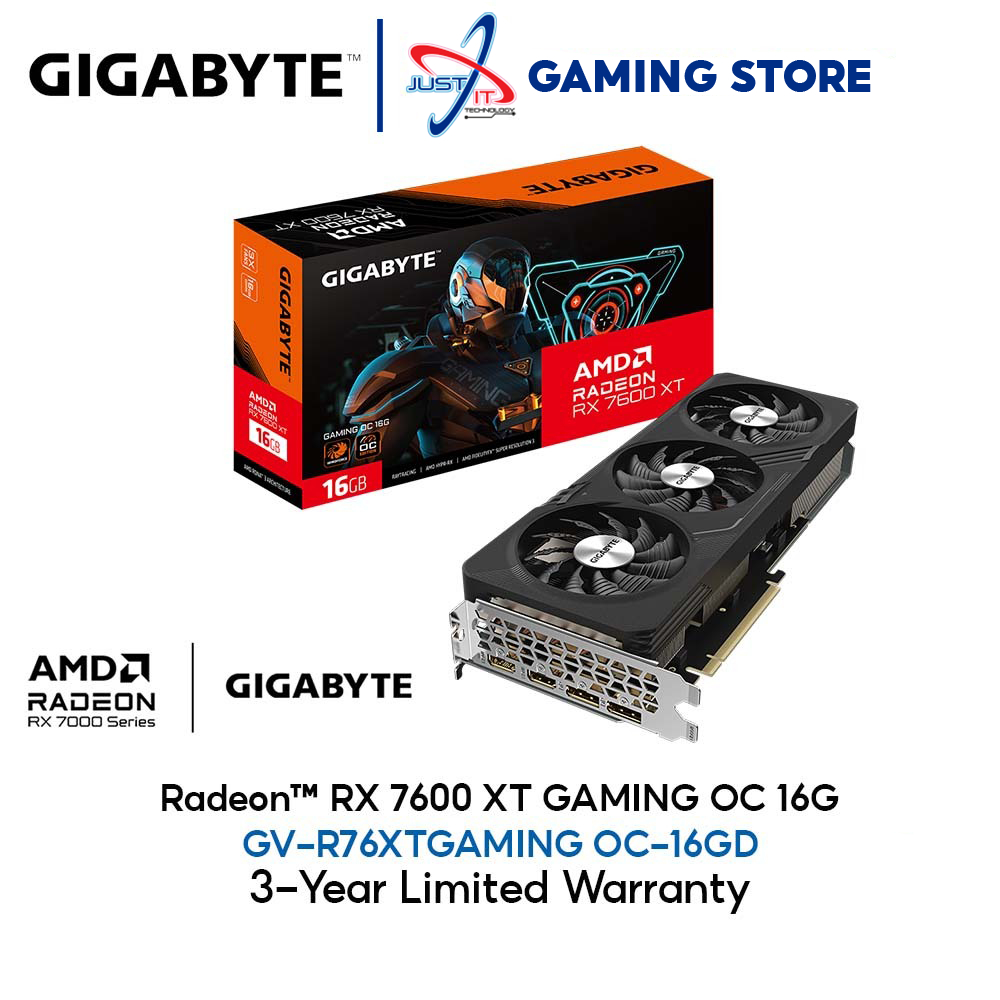 GIGABYTE AMD RX 7600 XT GAMING OC 16GB DDR6 GRAPHICS CARD ( GV ...