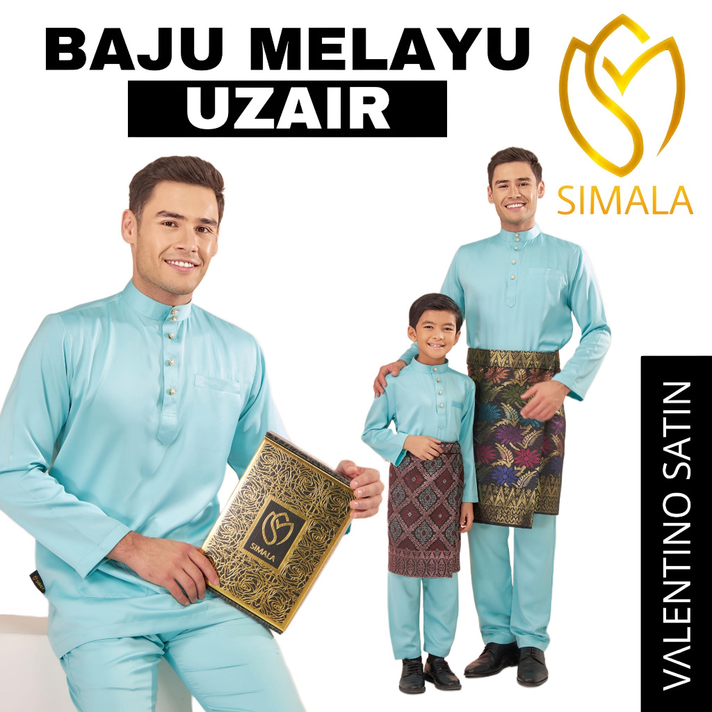 ( RAYA 2026) (BUDAK) UZAIR Baju Melayu Eksklusif Vlentino Satin SIMALA ...