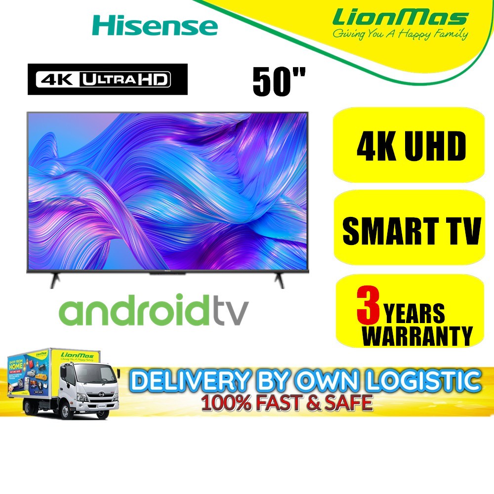 HISENSE 50" 4K UHD ANDROID SMART LED TV 50A6500H GOOGLE TV | Shopee ...
