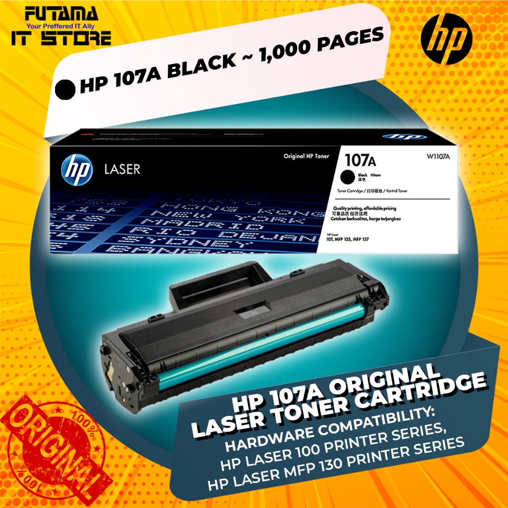 HP 107A Black Original Laser Toner Cartridge (HP W1107A) - Black/1,000 ...