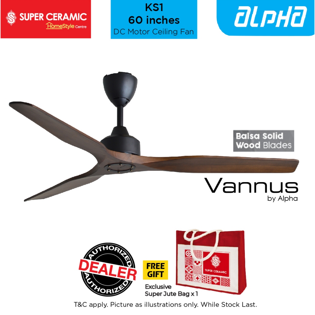 ALPHA VANNUS KS1 60" DC Motor Ceiling Fan / Kipas Siling with Remote ...