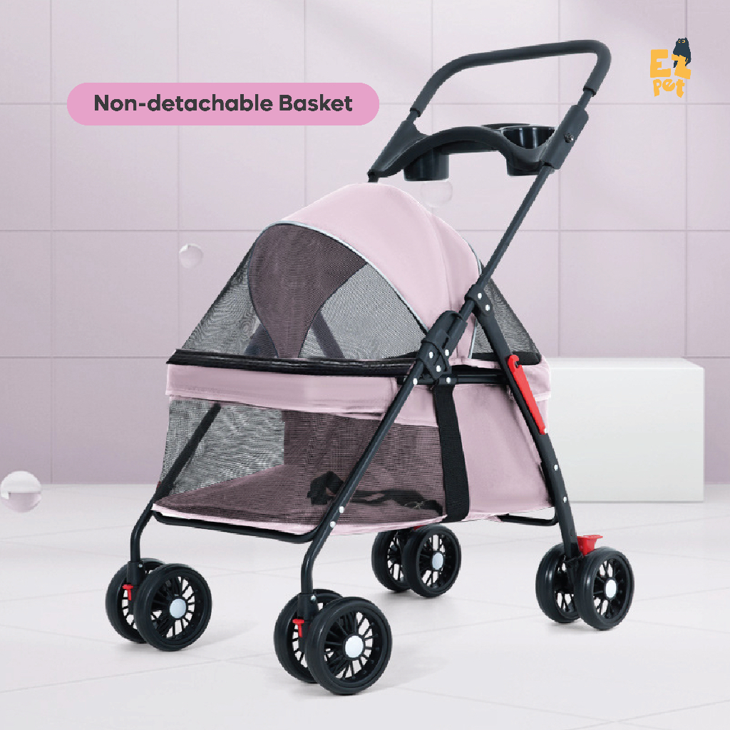 EZPET🐱【2in1 Detachable Pet Stroller】Pet Trolley Troli Kucing Foldable ...