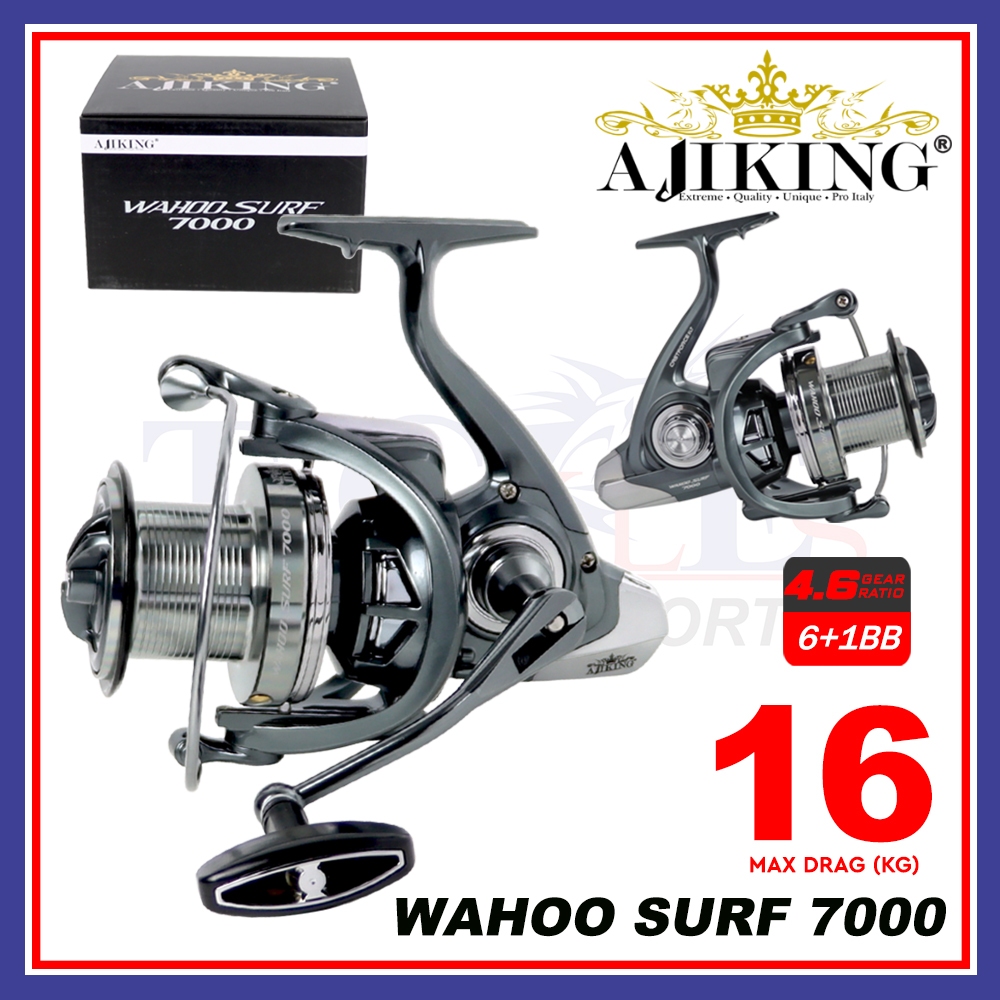 16kg Maxdrag Ajiking reel Wahoo Surf 7000 (6+1BB) Surf Fishing Reel Mesin Pantai TCE Tackles ...