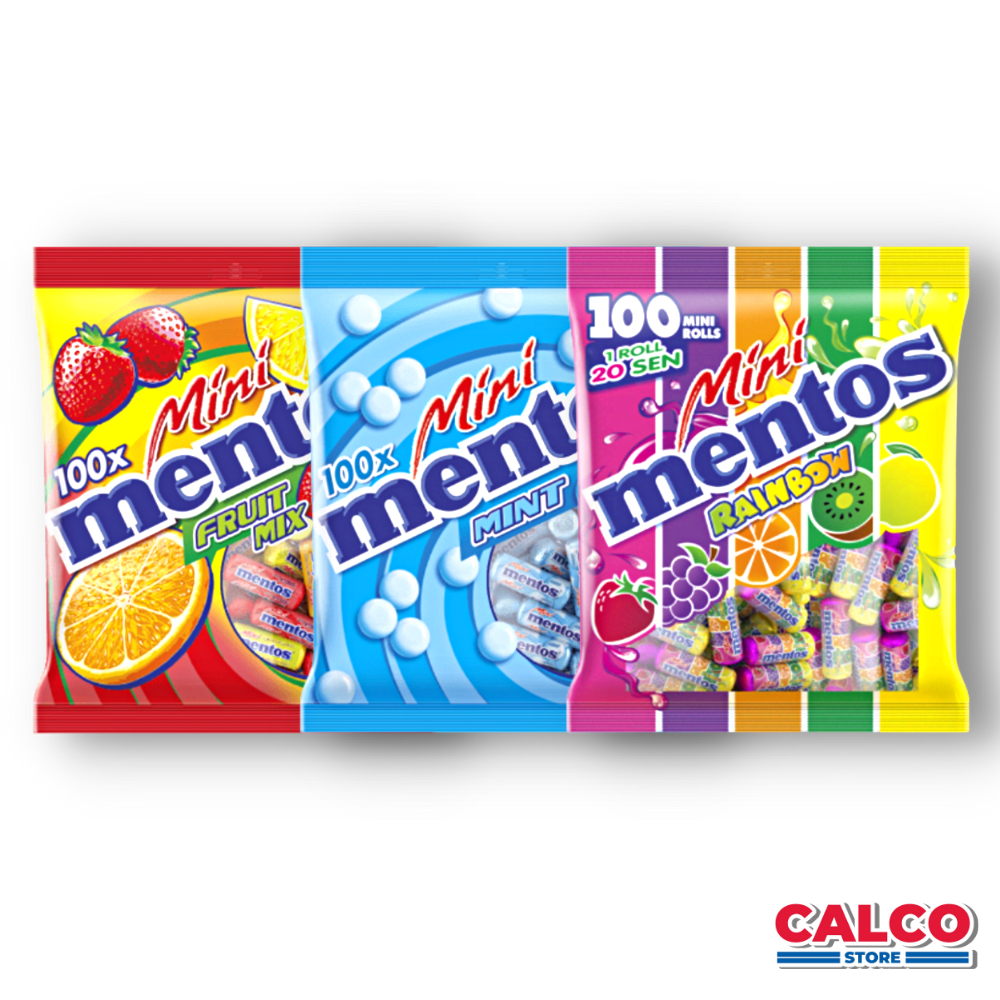 10g x 100pcs Mentos Mini Assorted Candy Refill Bag Mint / Rainbow ...