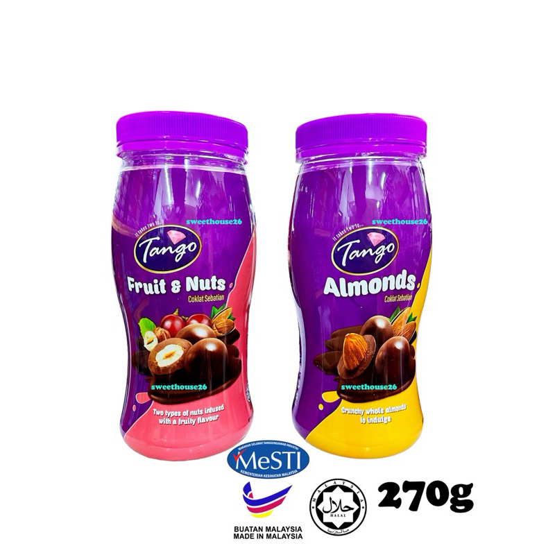 Tango Milk Chocolate Coklat Almonds Fruit & Nuts 270g | Shopee Malaysia