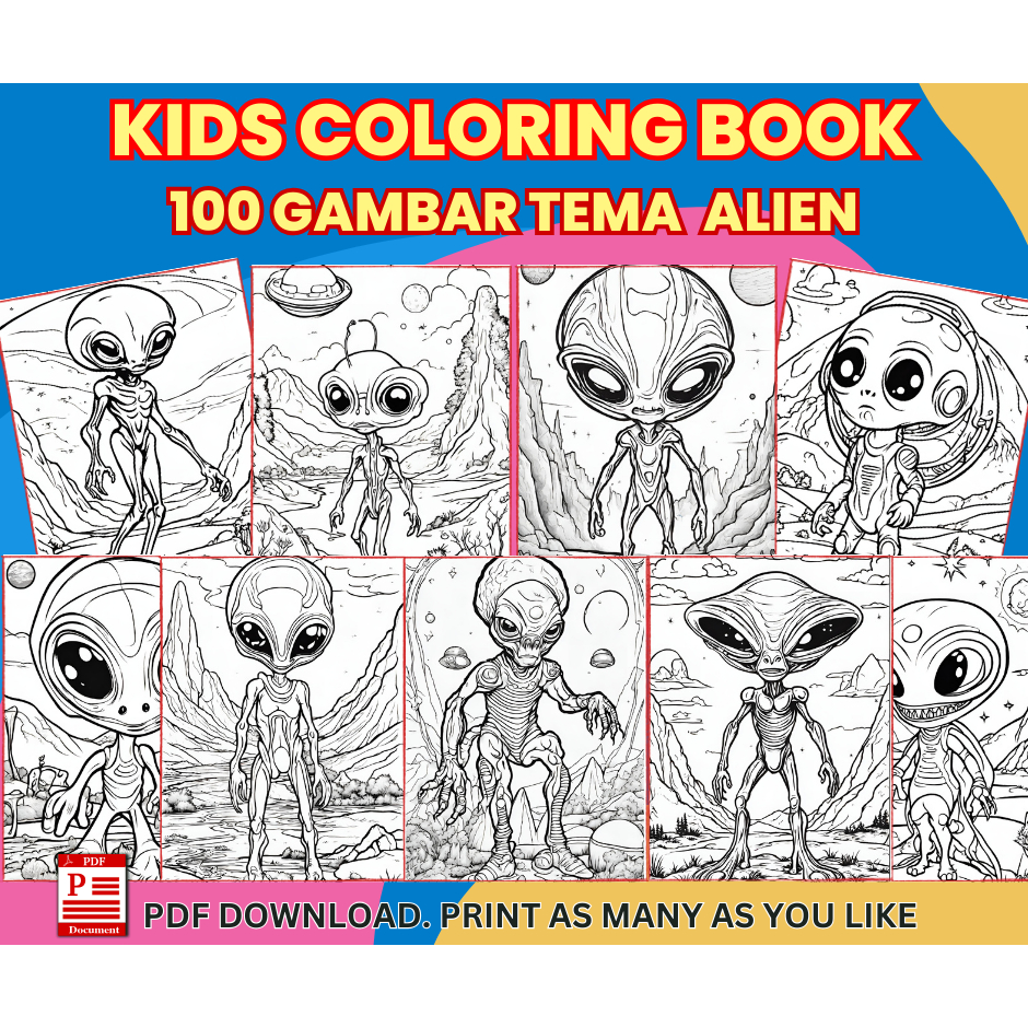 [PDF] 100+ KIDS COLOURING PAGES TEMA ALIEN - Coloring Book For Kids ...