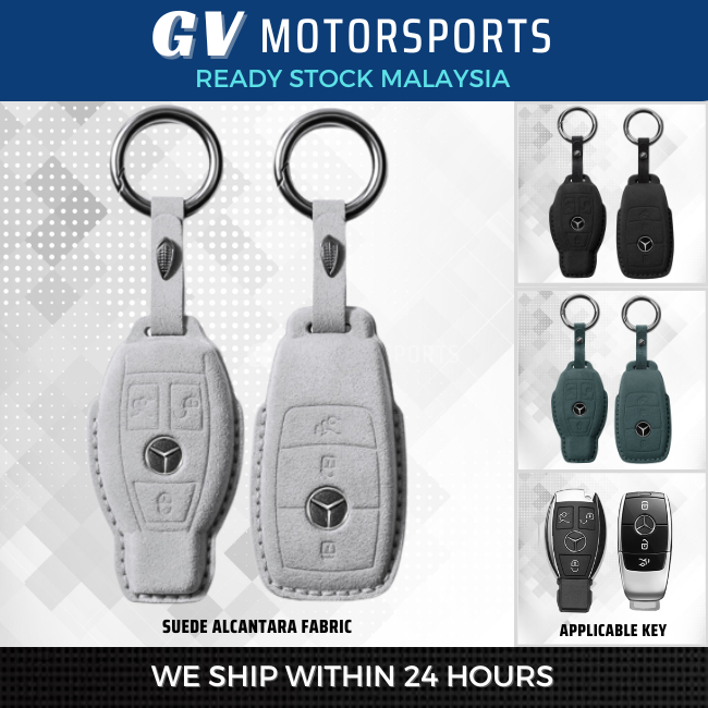 READY STOCK Mercedes Benz Key Cover Case Car Alcantara Suede Leather ...