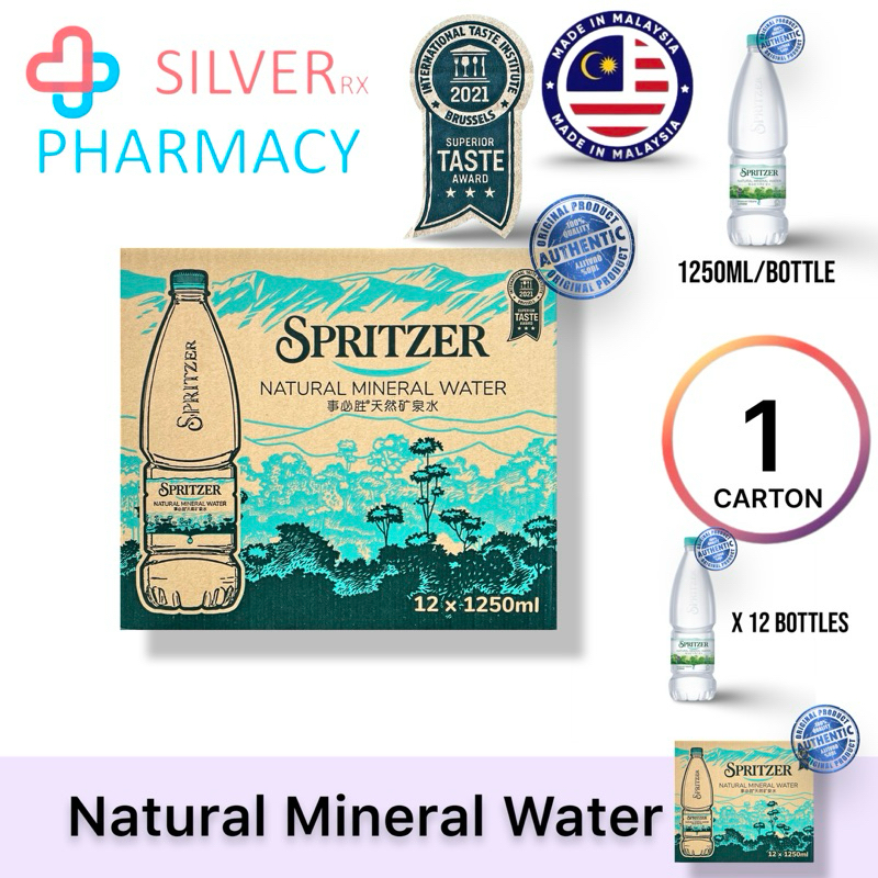 Spritzer Natural Mineral Water 1250ml x 12 bottles [1 carton] | Shopee Malaysia