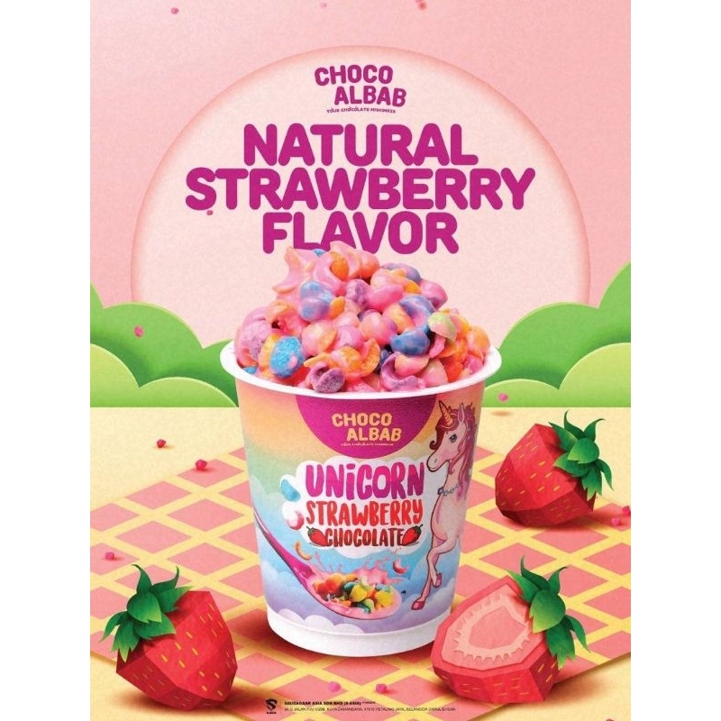 unicorn strawberry chocolate by choco albab. | Shopee Malaysia