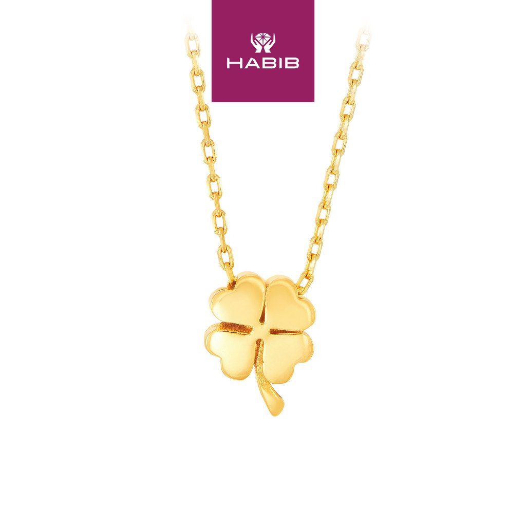 HABIB Oro Italia 916 Yellow Gold Necklace (Clover) GC28220922 (22K Gold ...