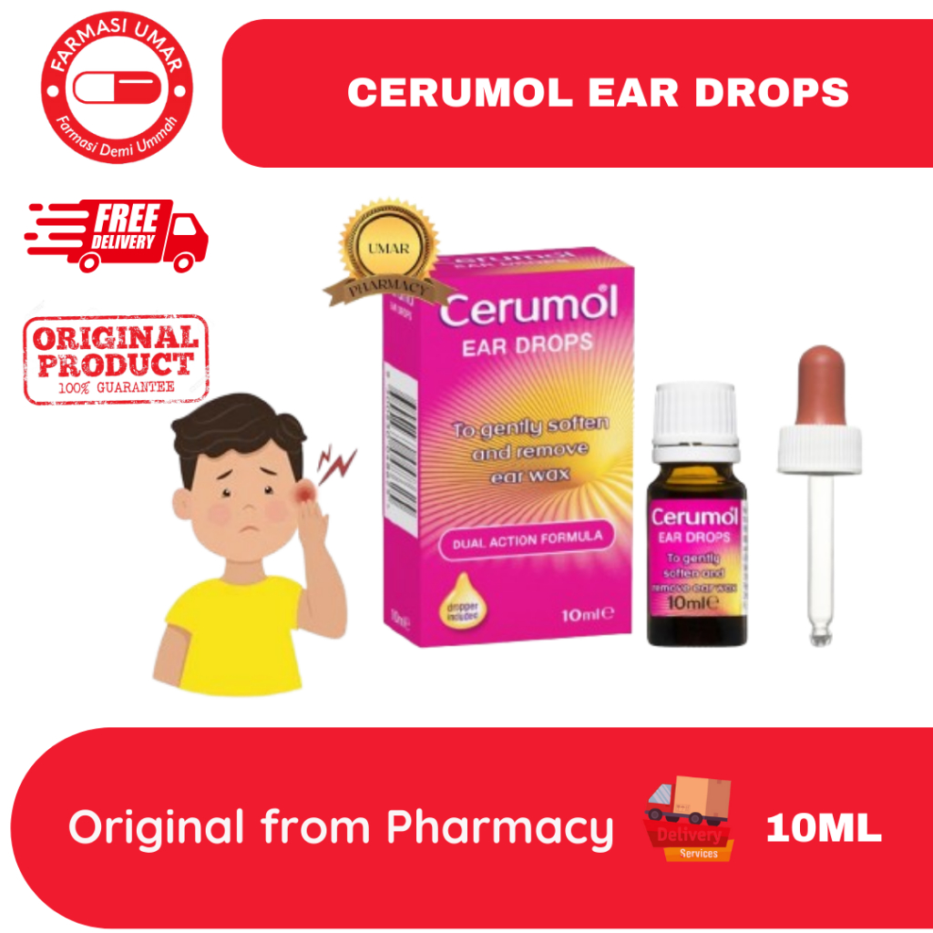 CERUMOL CAIR TAIK TELINGA DROPS (FOR SOFTENING EARWAX) 10ML | Shopee ...