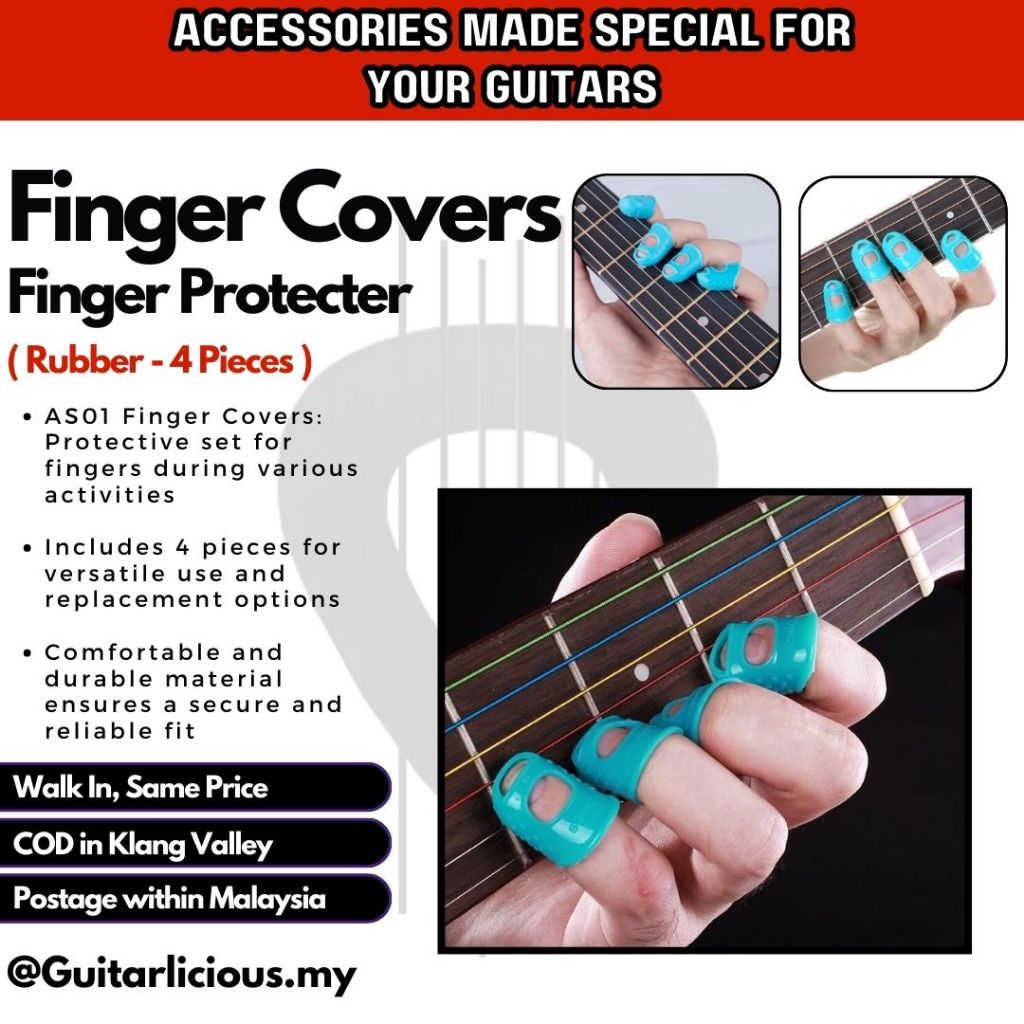 Finger Cover / Protectors (4 pieces) - (AS01) Guitar Silicone Finger ...