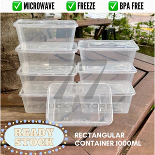 1000ml Rectangular Plastic Food Container Disposable Bekas Makanan ...