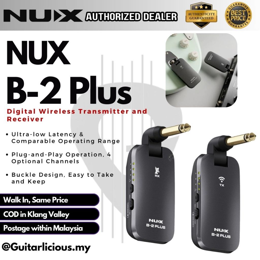 NUX B-2 PLUS 2.4GHz Guitar and Bass Wireless System (B2 Plus) | Shopee Malaysia