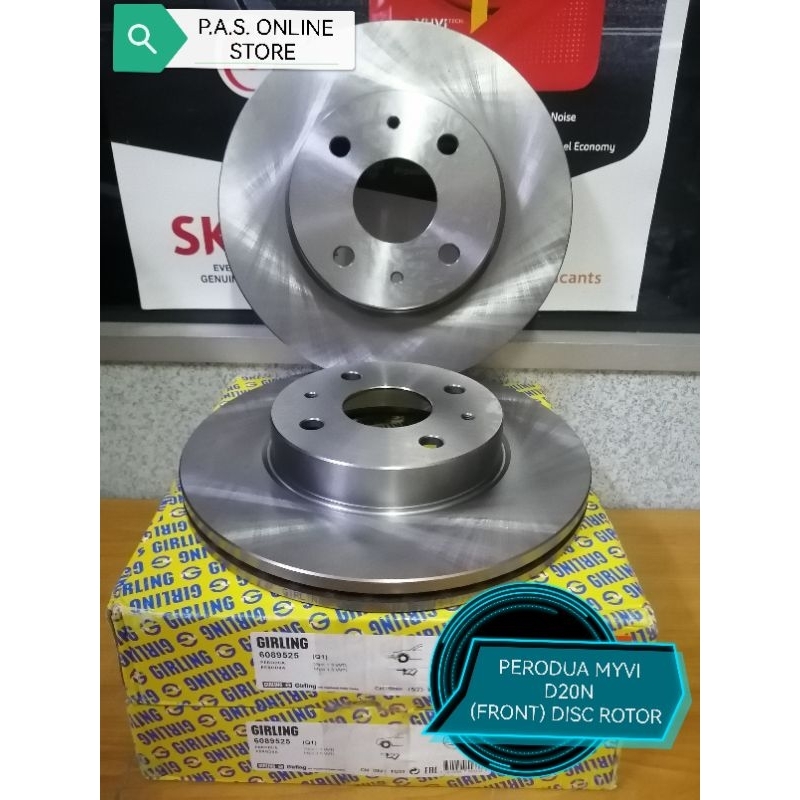 NEW PERODUA MYVI D20N YEAR 2018 FRONT DISC ROTOR GIRLING 6089525 ...
