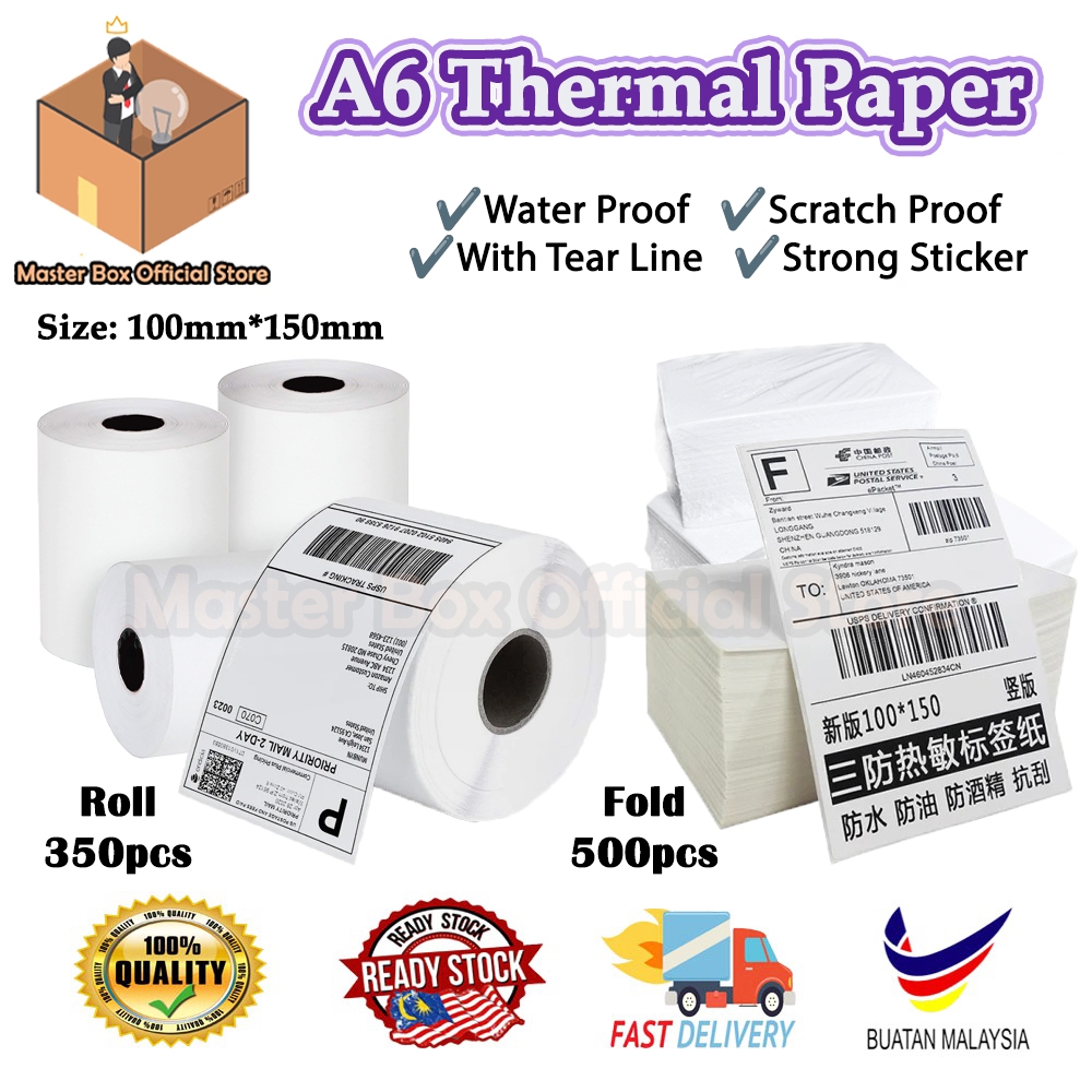 Label Sticker A6 Thermal Paper Waybill Shipping Consignment Note ...