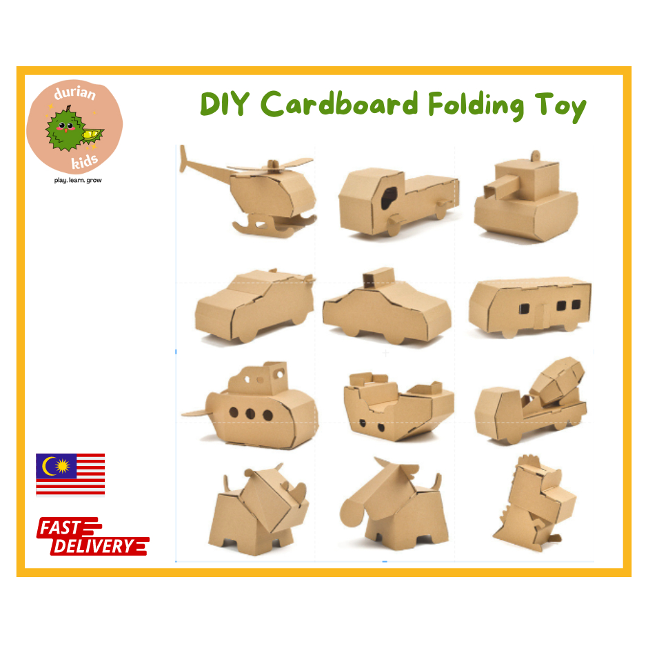 DIY Kindergarten 3D Graffiti Cardboard Paper Box Folding Toy/ Painting ...