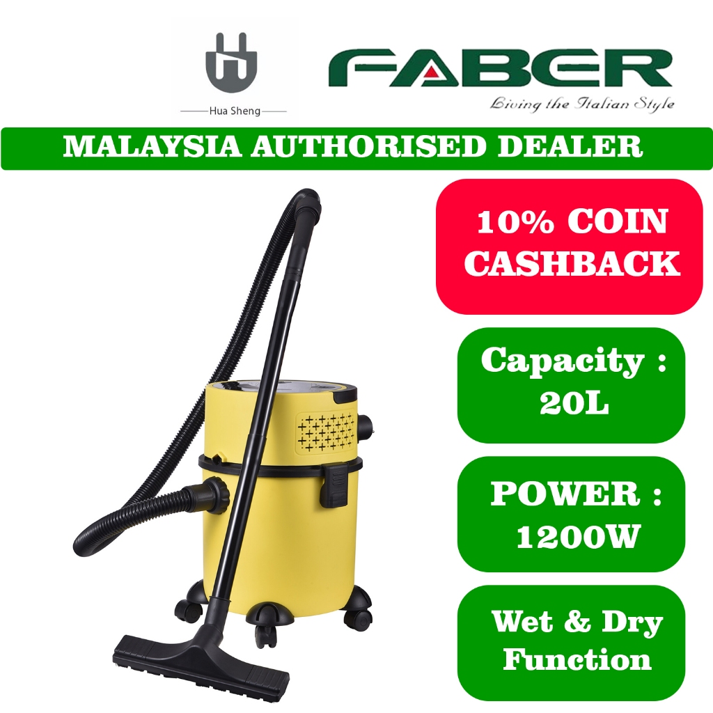 Faber Powervac 820 Wet And Dry Vacuum - Extra Socket (1200W) FVC-WD820 | Shopee Malaysia