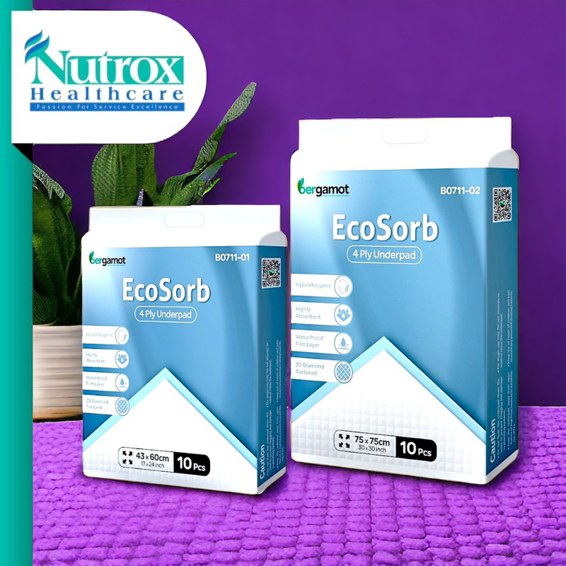 ECOSORB 4ply Underpad | 10 Pieces/pack - 4 layers Anti-Leak Technology ...