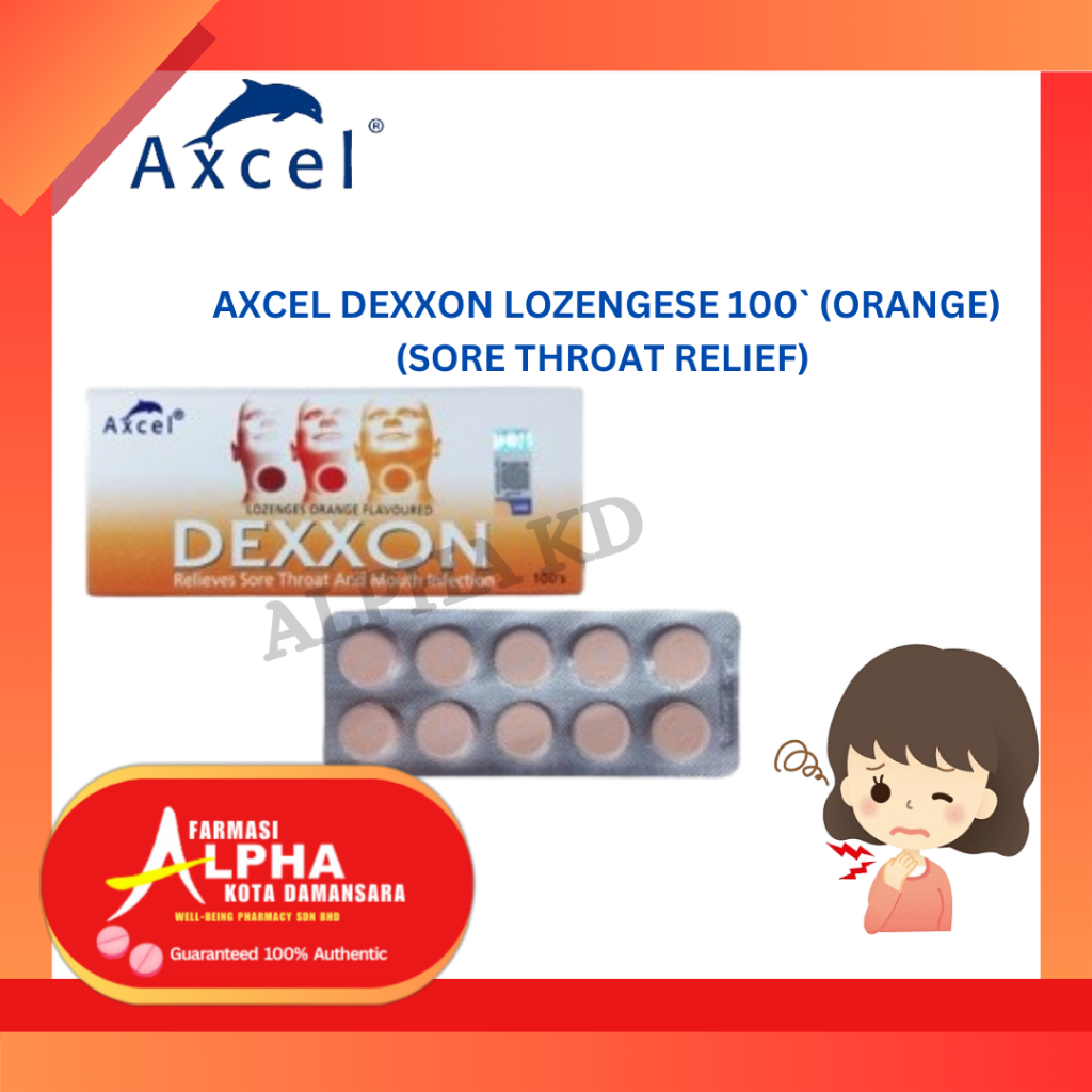 Axcel Dexxon Lozenges Orange Flavoured - Sore Throat | Shopee Malaysia