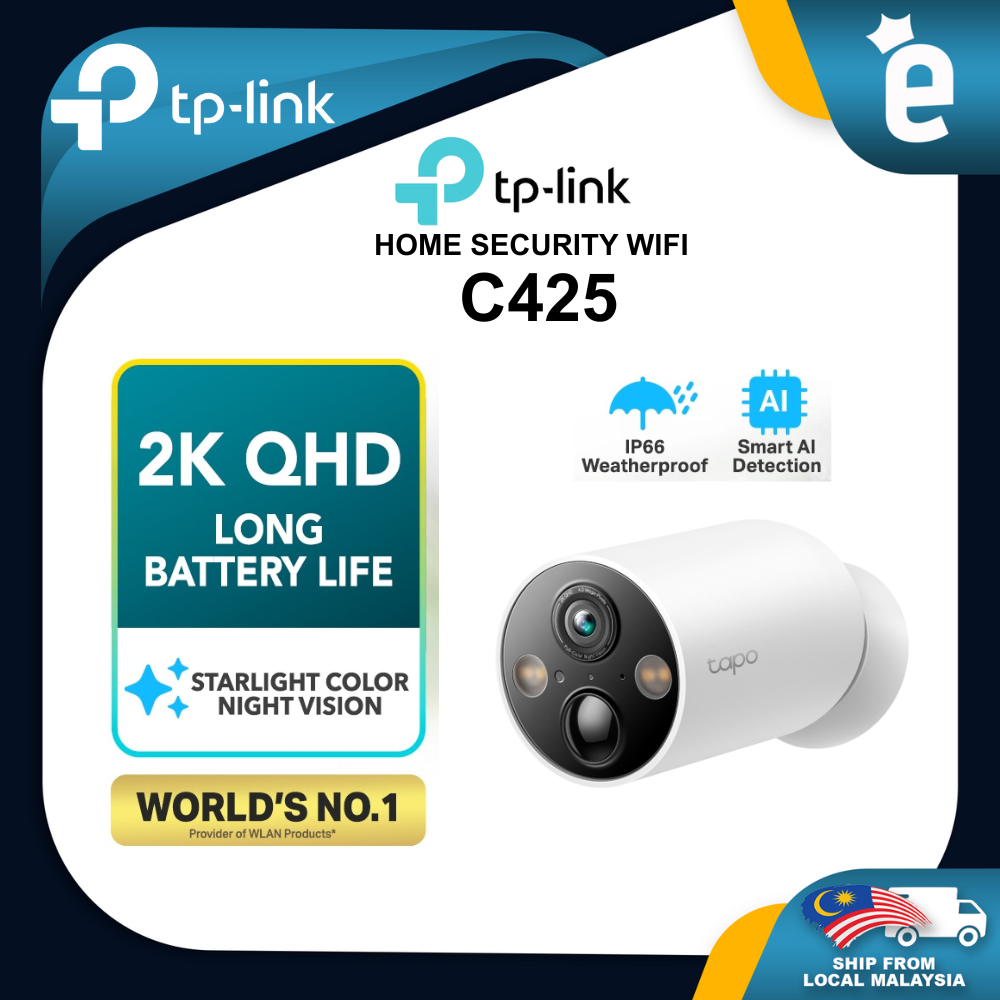 TP-Link CCTV 4MP/2K QHD Smart Wire-Free Indoor / Outdoor Security ...