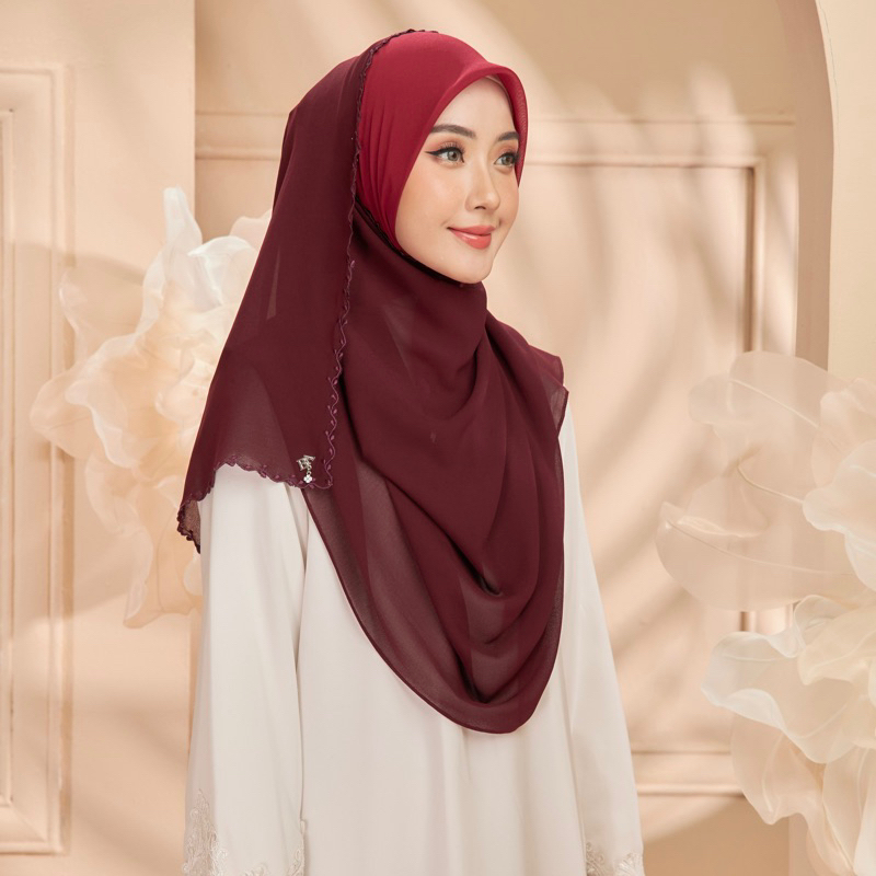 NEW DESIGN | Tudung Raya 2024 | Bawalshawl Sulam Dahlia | Awning cotton ...