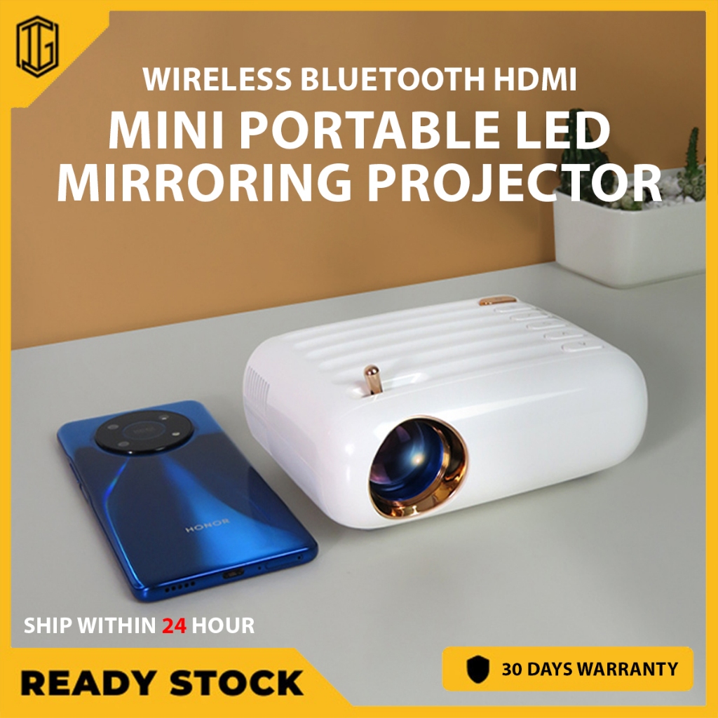 V1 Mini LED Projector HD-Portable Small Home Theater HD 1080P Wireless ...