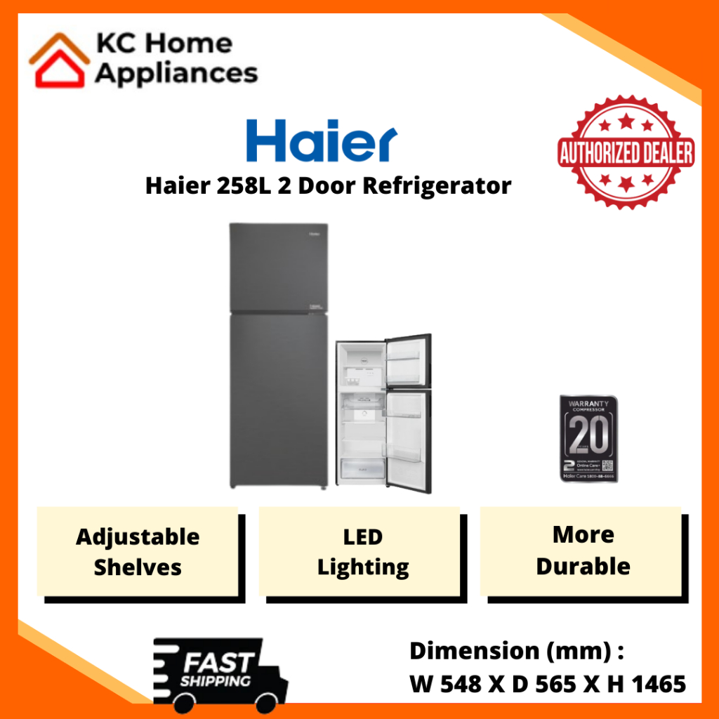Haier 258L 2 Door Fridge | Deo Fresh | No Frost | HRF-IV258H | 2 Years ...