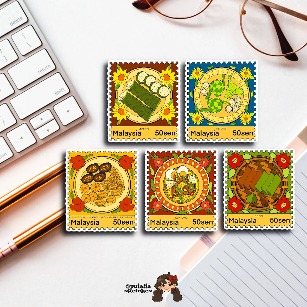 HARI RAYA FOODIES deco stickers by YuiAlia Sketches | Shopee Malaysia